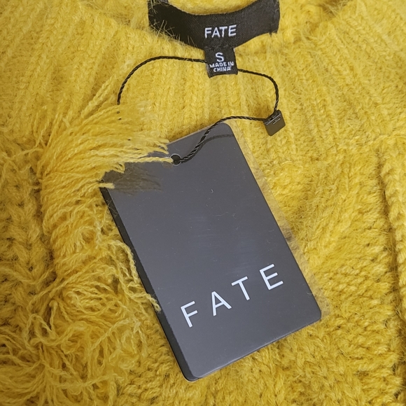 Fate | Sweaters | Fate Fontaine Fringe Cable Knit Sweater In Mustard ...